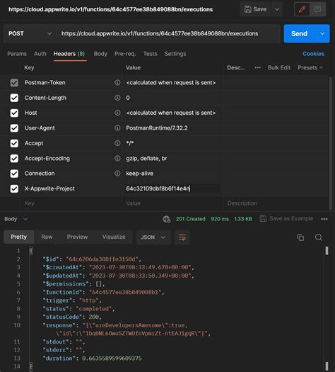 Appwrite Function Returning Permissions Error Stack Overflow
