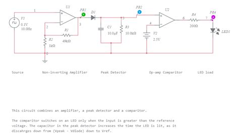 Comparitor And A Peak Detector Multisim Live