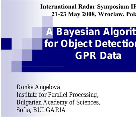 Figure 1 A Bayesian Algorithm For Object Detection In Gpr