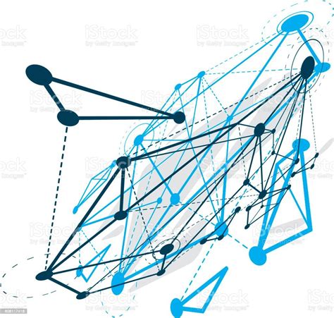추상적인 기하학적 3d 와이어 프레임 개체 디지털 기술 벡터 일러스트 레이 션 0명에 대한 스톡 벡터 아트 및 기타 이미지 0명 3차원 형태 결정체 Istock