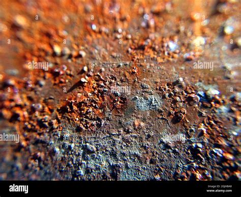 Red Rusty Metall Sheet With Grungy Texture Weathered Rust Macro Photo