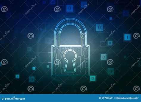 Technology Security Concept Modern Safety Digital Backgrounddigital Padlock On Abstract