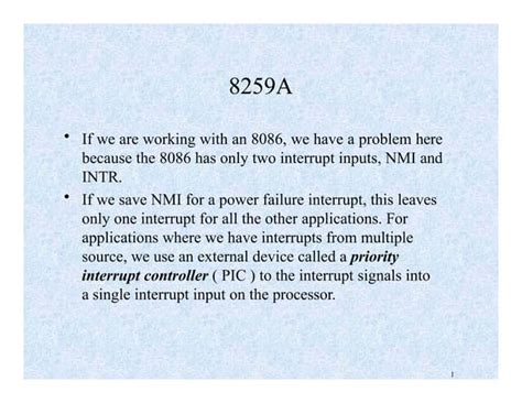 Interrupt Controller Pic 8259 And 8259a A Pptx
