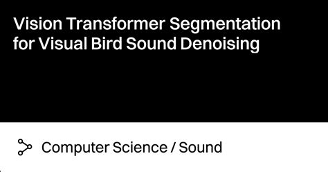 Vision Transformer Segmentation For Visual Bird Sound Denoising