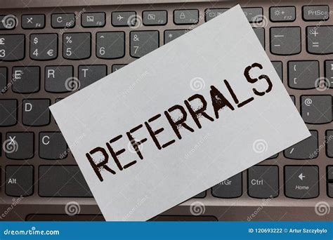 Text Sign Showing Referrals Conceptual Photo Act Of Referring Someone Or Something For