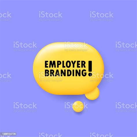 고용주 브랜딩 고용주 브랜딩 텍스트와 3d 음성 거품 배너 벡터 Eps 10 흰색 배경에 격리 갇힌에 대한 스톡 벡터 아트 및