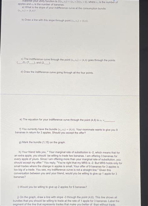 Solved Suppose Your Utility Function Is