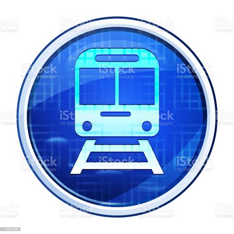 기차 아이콘 미래 지향적 인 파란색 둥근 버튼 벡터 일러스트 개념에 대한 스톡 벡터 아트 및 기타 이미지 개념 개념과 주제