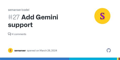 Add Gemini Support · Issue 27 · Semansercodel · Github