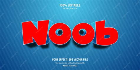 Premium Vector Noob 3d Text Effect Editable Text Effect