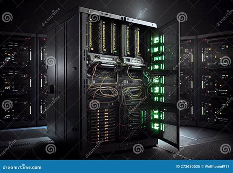 Data Center And Computer Servers Generate Ai Stock Illustration
