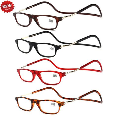 Click Magnetic Connect Reading Eyeglasses Full Rim Glasses Folding 10 To 40 Ebay