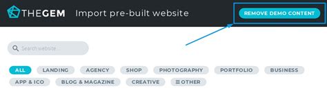 How To Import Pre Built Demos Thegem Wordpress Woocommerce Theme