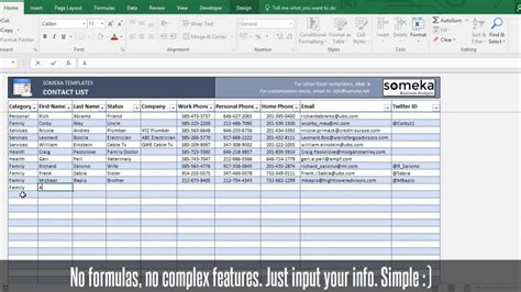 Microsoft Excel Spreadsheet Templates Free Download Regarding Contact List Template In Excel