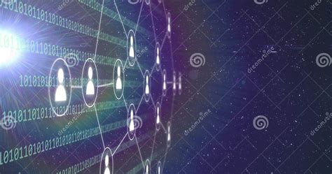 image of connections and binary coding data processing stock image
