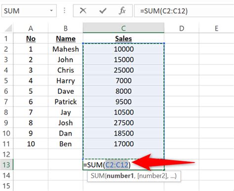 How To Sum A Column In Microsoft Excel