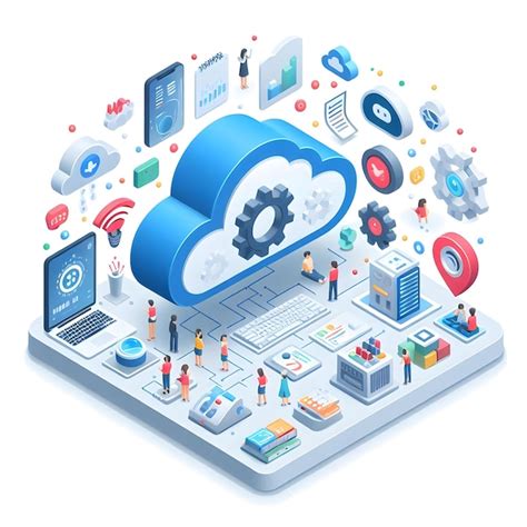 3d Flat Vector As Cloud Computing With Artificial Intelligence And Machine Learning Elements