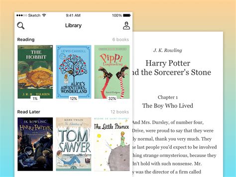 Ios Book Reader App Sketch Freebie Download Free Resource For Sketch Sketch App Sources