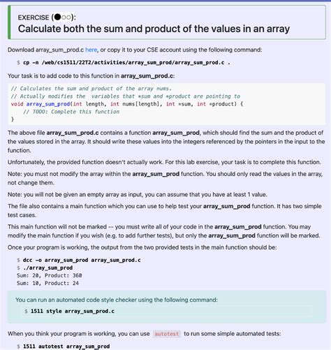 Solved Comp Array Sum Product Calculate The Sum Chegg