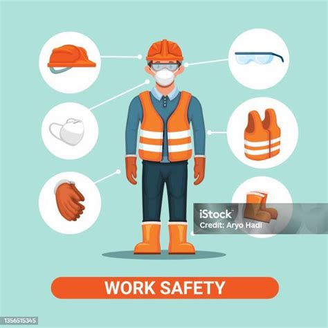 제복을 일하십시오 건설 근로자 안전 장비 지침 일러스트 벡터 건설 산업에 대한 스톡 벡터 아트 및 기타 이미지 건설 산업 보호 장갑 장갑 Istock