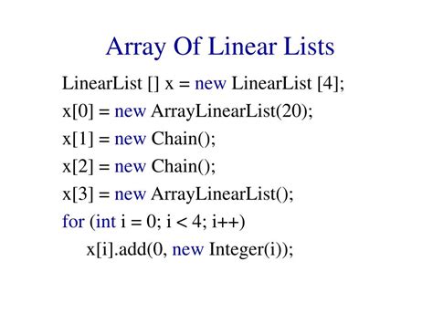 Ppt The Class Arraylinearlist Powerpoint Presentation Free Download Id779775