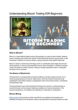 Understanding Bitcoin Trading FOR Beginners Pdf