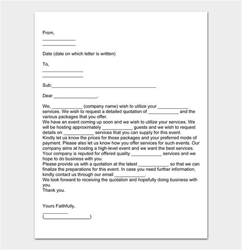 Quotation Letter How To Write With Format Samples