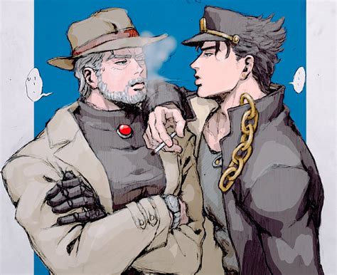 Joseph Joestar Kujo Jotaro And Joseph Joestar Jojo No Kimyou Na Bouken And 1 More Drawn By