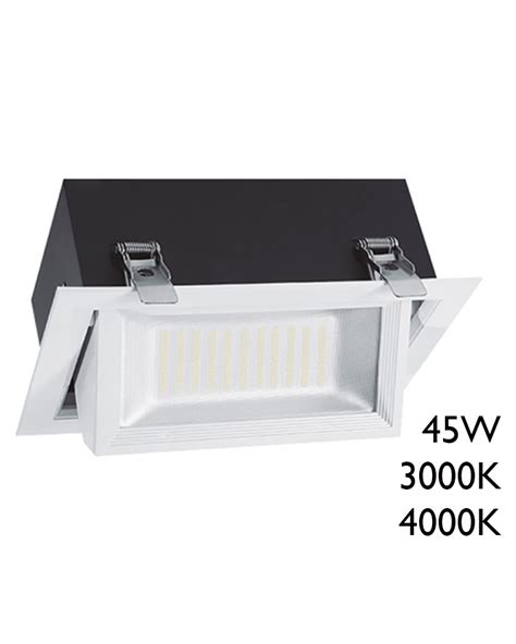 Led Rectangular Downlight 45w White Lacquered Aluminum Recessed 215cm