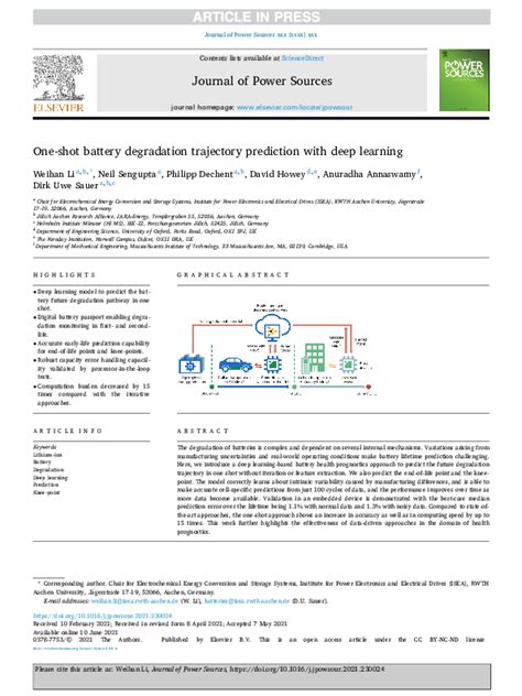 Pdf One Shot Battery Degradation Trajectory Prediction With Deep Learning