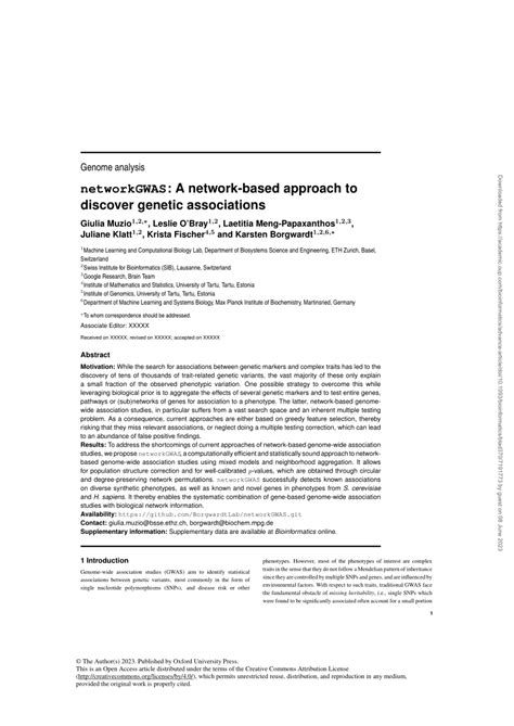 Pdf Networkgwas A Network Based Approach To Discover Genetic