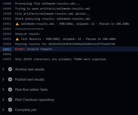 error only 65535 characters are allowed · issue 214 · game ci unity
