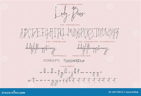 Handwritten Font Vector Abc Modern Calligraphy Alphabet Hand Lettering