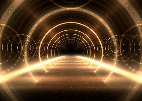 미래 지향적인 골드 라이트 스테이지 황금 터널 추상적 인 배경 빛나는 조명 배경 일러스트 및 사진 무료 다운로드 Pngtree