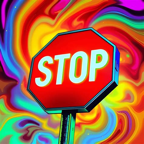 Colorful Stop Sign Art Free Download Ai Scribbles