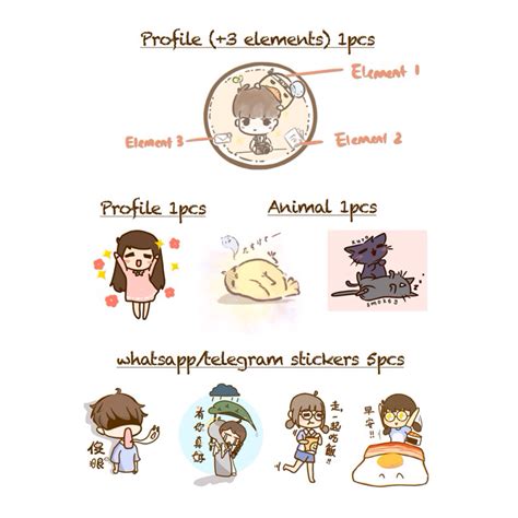Customizable Art Whatsapp Telegram Cute Stickers Profile Pictures