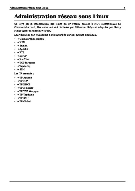 Cours Pdf Dadministration Réseau Sous Linux Coursinfopdfcom