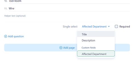 how to show the custom fields from a request form to the table