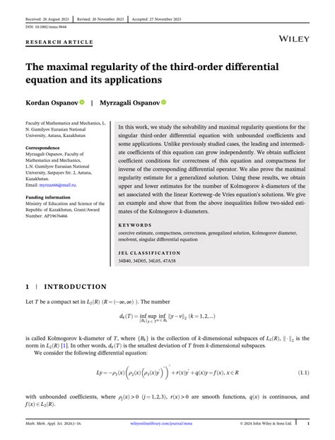 the maximal regularity of the third‐order differential equation and its
