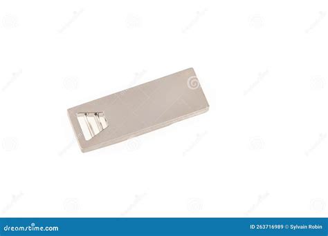 USB Key Flash Drive Silver Stick Memory Isolated On White Background Stock Image Image Of
