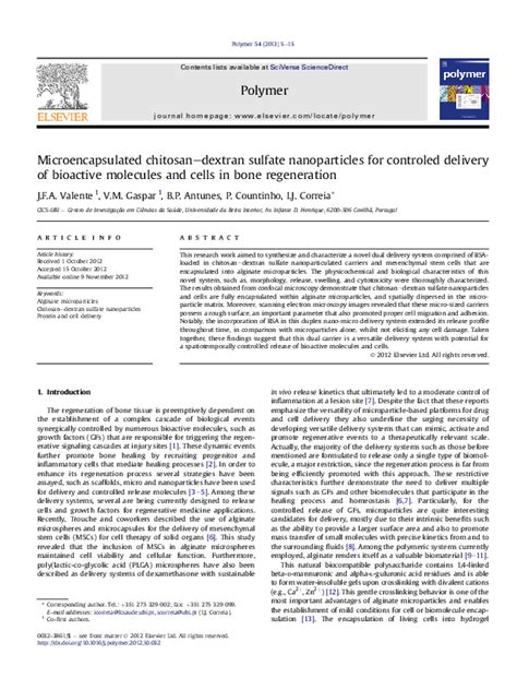 Pdf Microencapsulated Chitosan Dextran Sulfate Nanoparticles For