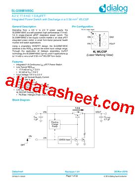 SLG M C Datasheet PDF Dialog Semiconductor