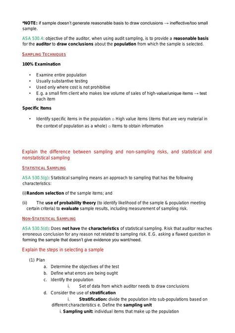 Audit Complete Summary Acct30004 Auditing And Assurance Services Unimelb Thinkswap