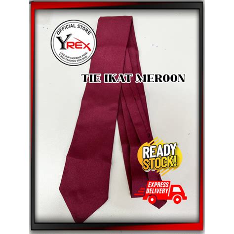 Tali Leher Meroon Jenis Ikat Necktie Meroon Ready Stock Shopee Malaysia