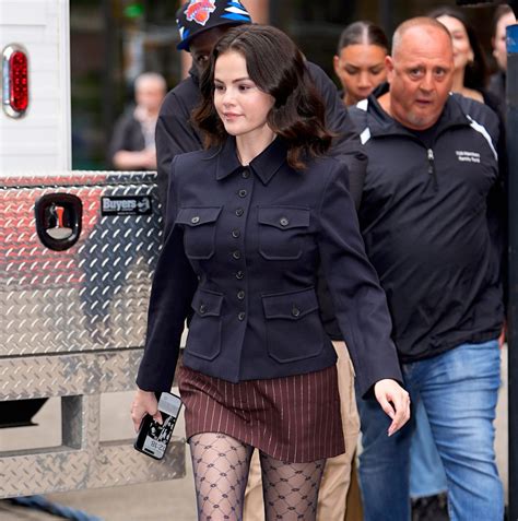 Selena Gomez Nyc Sheer Pantyhose Legs Mini Skirt Hot Celebs Home