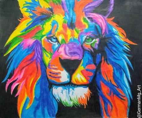 Colorful Lion Drawing By Germanmgart On Deviantart