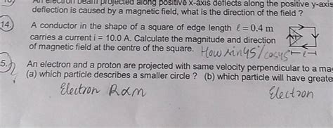Deflection Is Caused By A Magnetic Field What Is The Direction Of The Fi