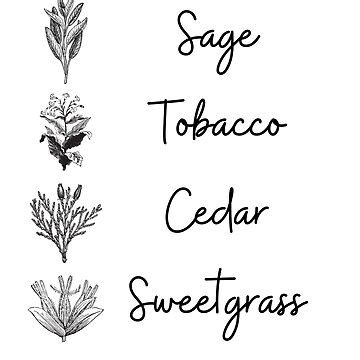 Sacred Herbs Sage Tobacco Cedar Sweetgrass Sticker For Sale By