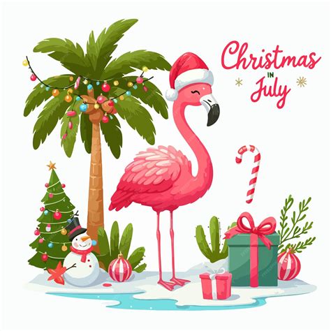 Christmas In July Background Celebration Concept Vector Illustration