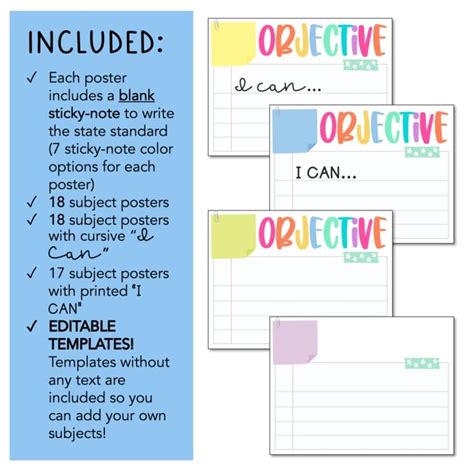 Learning Objective Posters By The Classroom Corner Tpt